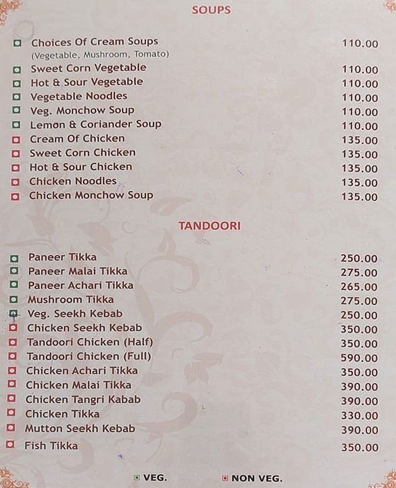 Menu at Harmony Restaurant, Udaipur