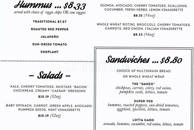 Menu at Juice Merchant pub & bar, Philadelphia