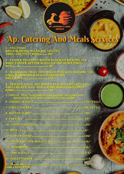 Menu of Apmeals, Patia, Bhubaneshwar