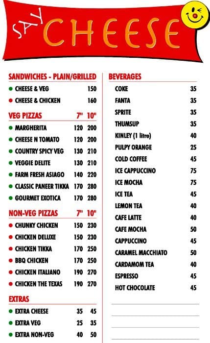 Say Cheese Menu, Menu for Say Cheese, Kankurgachi, Kolkata - Zomato