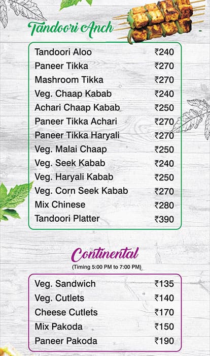 Menu of Dilli 6, Sector 15, Noida