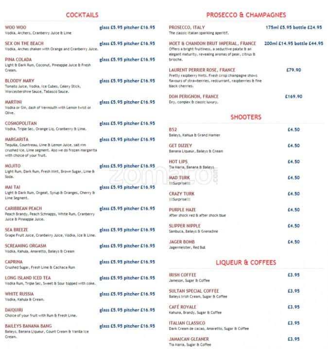 Menu at Istanbul Meze Mangal restaurant, London