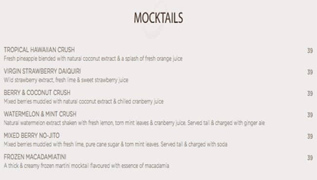 Menu at Fego Caffé cafe, Cape Town, Okavango Rd