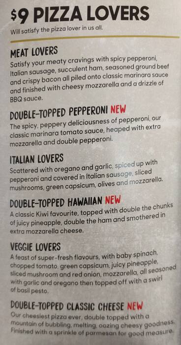 Menu at Pizza Hut Pukekohe pizzeria, Pukekohe, 35 Edinburgh St