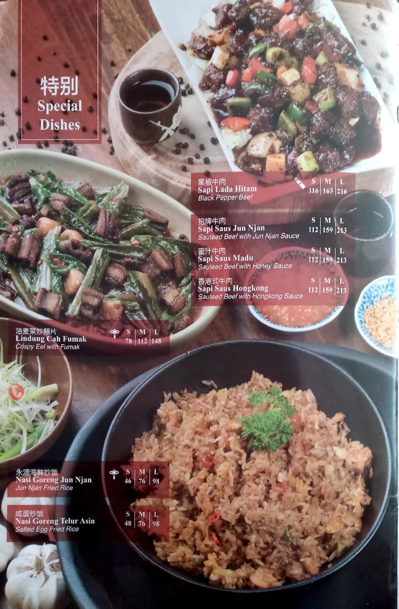 Menu at Jun Njan Restaurant, Jakarta, Jl. Batu Ceper No.69