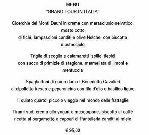 Il Luogo di Aimo e Nadia Menu, Menu de Il Luogo di Aimo e Nadia, Bande ...