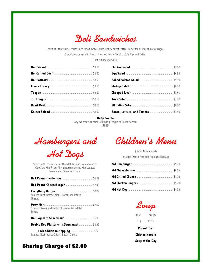 Menu at Bagel Tree restaurant, Boca Raton
