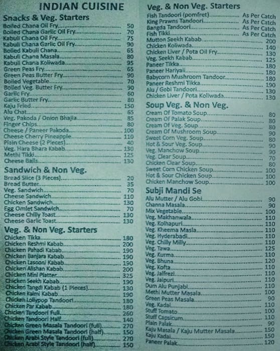 Menu of Madhuri Bar & Restaurant, Chandivali, Mumbai