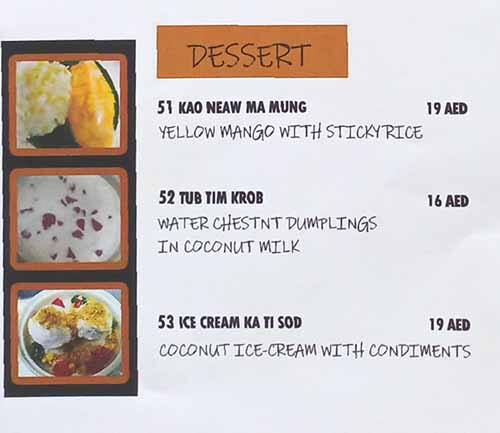 Menu at THAI SABAI RESTAURANT DUBAI, Dubai