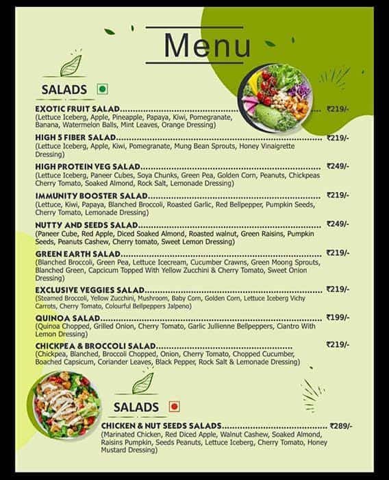 Menu of Saladify, Knowledge Park, Greater Noida