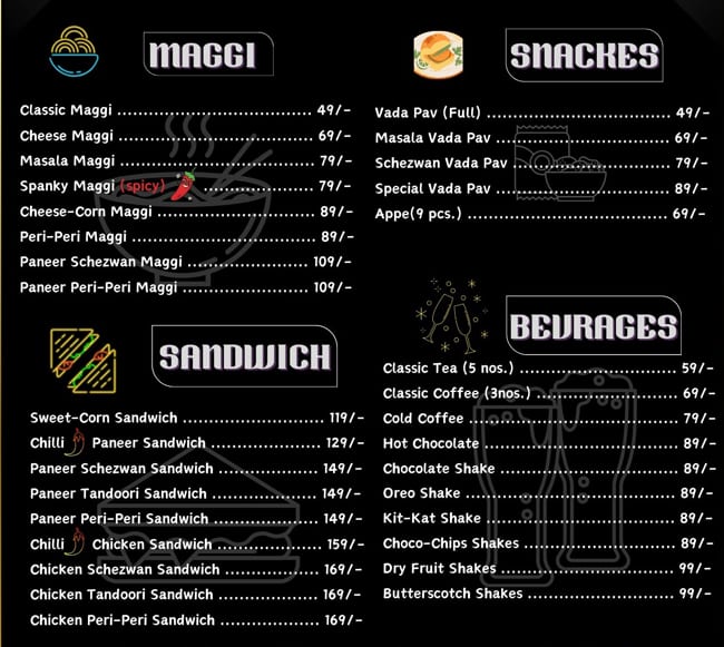 Menu of Nasar Cafe, Ayodhya Nagar, Nagpur