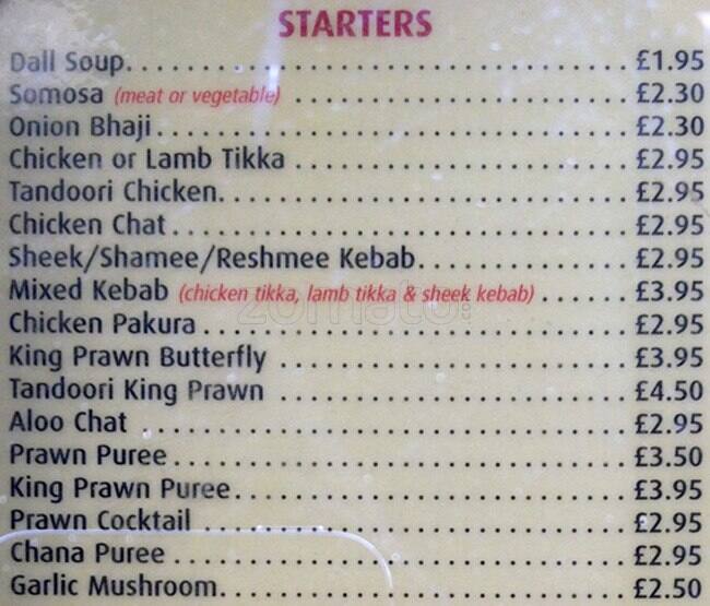 The Taj Restaurant Menu, Menu for The Taj Restaurant, Hornchurch ...