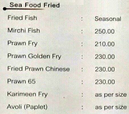 Menu at Ceylon Bake House, Kochi, Monastry Road