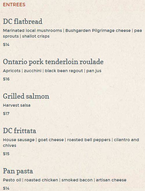 Menu at Bistro '67 restaurant, Whitby