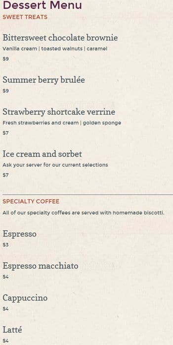 Menu at Bistro '67 restaurant, Whitby