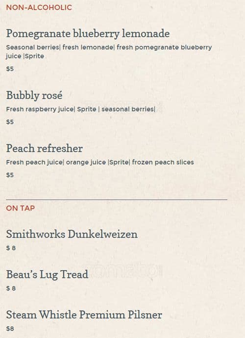 Menu at Bistro '67 restaurant, Whitby