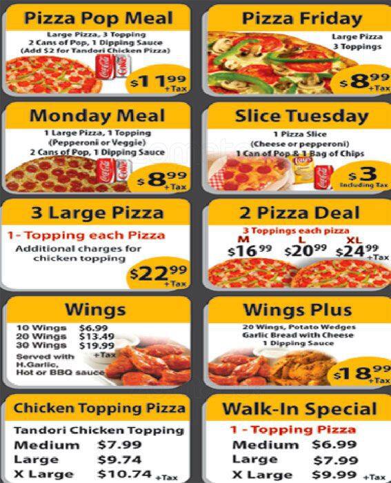 Menu at Pizza Pop pizzeria, Mississauga, The Collegeway