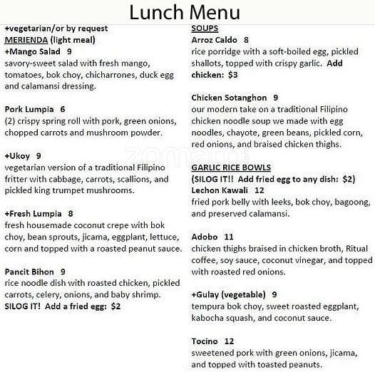 Pampalasa Menu, Menu for Pampalasa, SOMA, San Francisco - Urbanspoon/Zomato