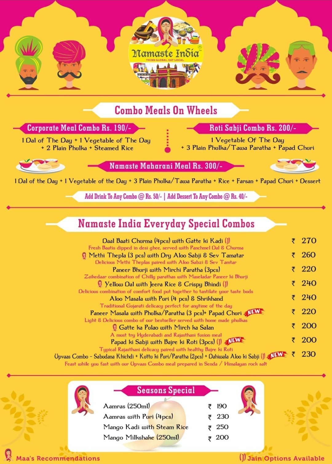 Menu at Namaste India, Mumbai, Shop No.5