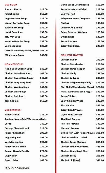 The Mint Leaf Kitchen n Bar Menu - Zomato