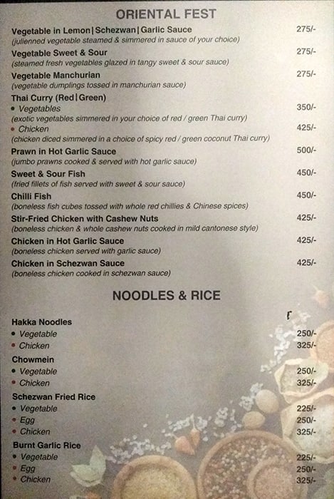 Menu at MPT Tansen Residency, Gwalior