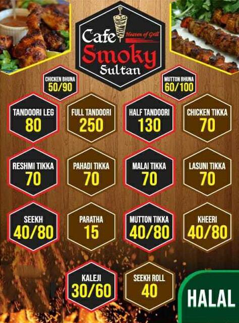 Menu of Cafe Smoky Sultan, Malad East, Mumbai