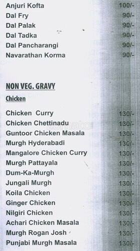 Menu at Hotel The Grand, Bengaluru
