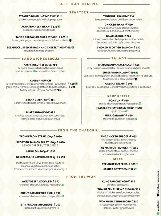 M Cafe - Bengaluru Marriott Hotel Whitefield Menu - Zomato