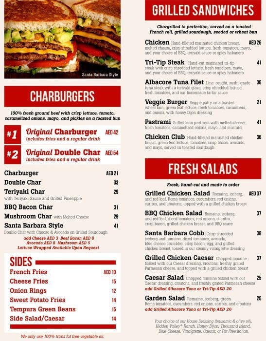 The Habit Burger Grill Menu, Menu for The Habit Burger Grill, Jebel Ali ...