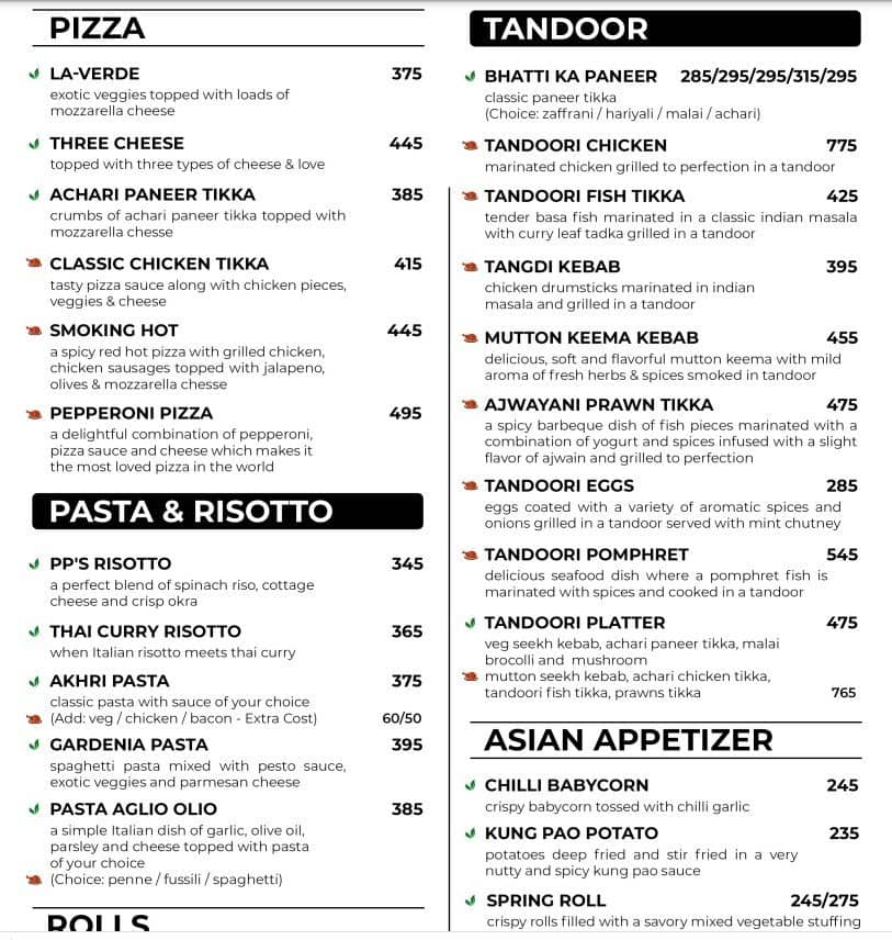 Menu of OTT Cafe, Beltola, Guwahati