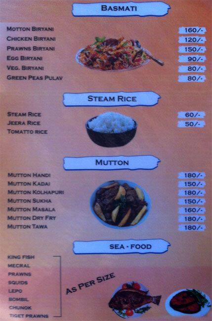 Menu at Jul-Rose Restaurant And Bar, Margao