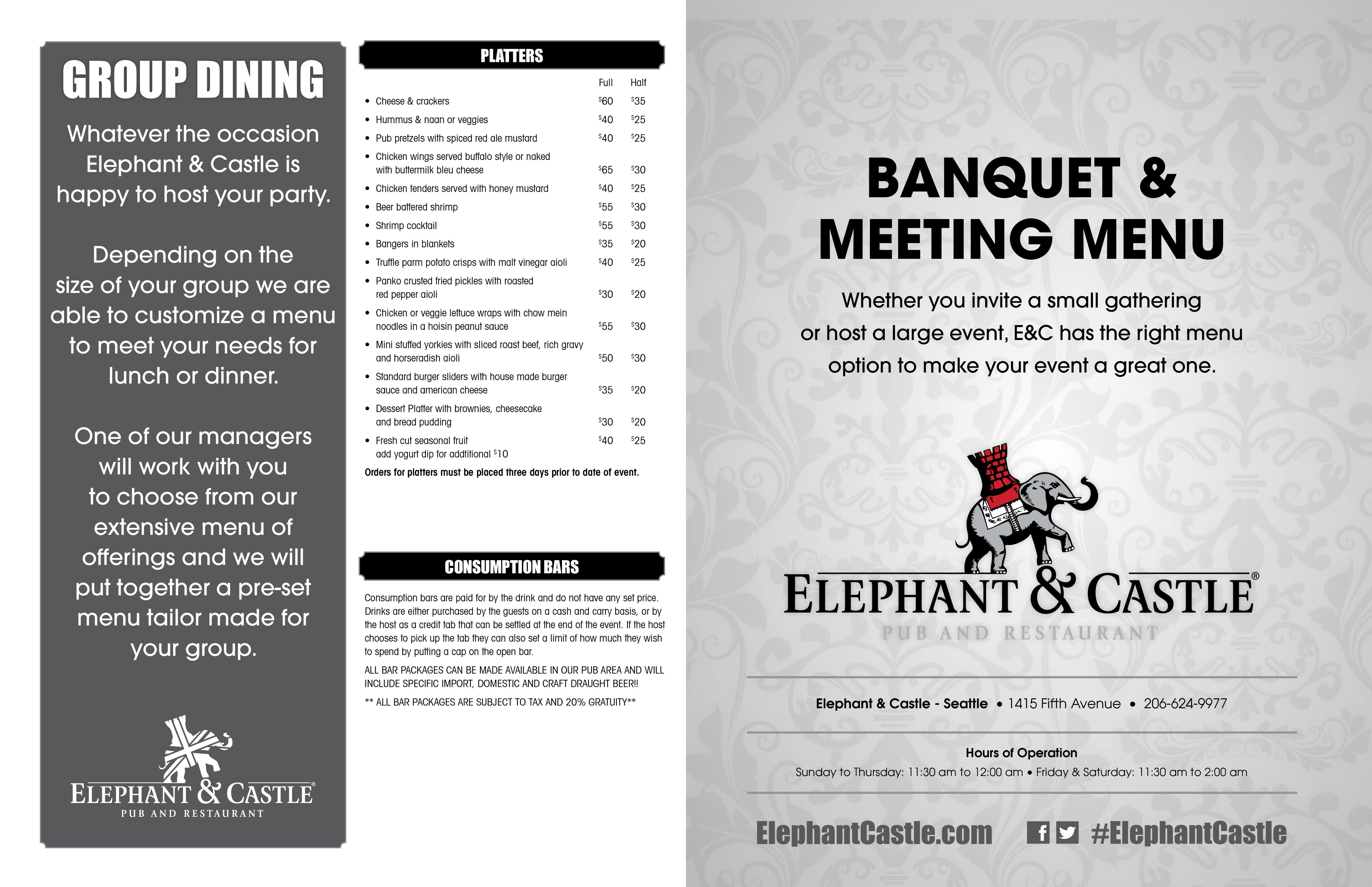 Elephant & Castle Pub and Restaurant Menu - Urbanspoon/Zomato