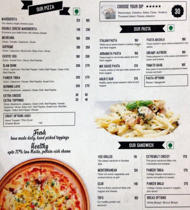 Menu at URBN Pizzeria, Delhi