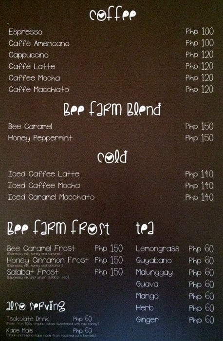 Menu at The Buzzz Cafe, Cebu City