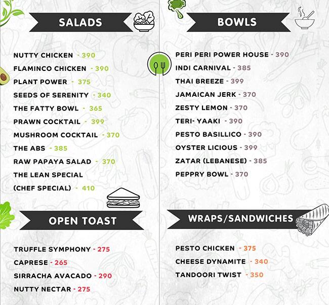 Menu of Lean Cravings, Andheri Lokhandwala, Andheri West, Mumbai