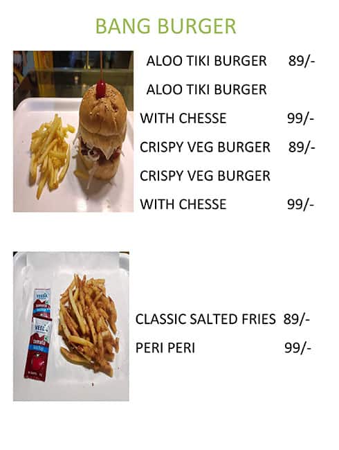 Menu of Bang Burger, Pimple Saudagar, Pune