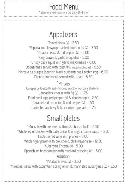 Menu at House of Tippler pub & bar, London