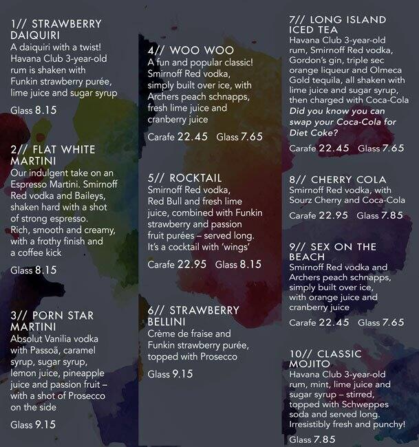 Menu at Slug & Lettuce pub & bar, Croydon, 10 Park Ln