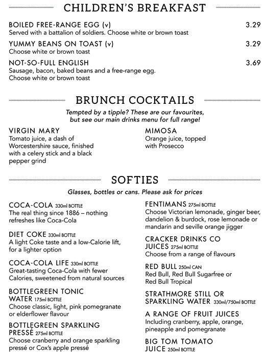 Menu at Slug & Lettuce pub & bar, Croydon, 10 Park Ln