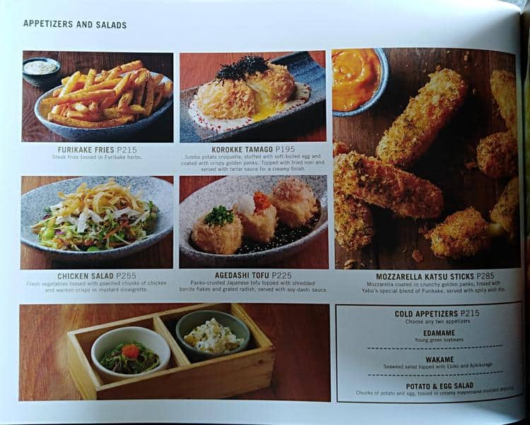 Menu at Yabu restaurant, Taguig, G3W3+8FJ