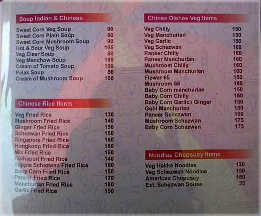 Menu at Mulchand Pure Veg Restaurant, Pune