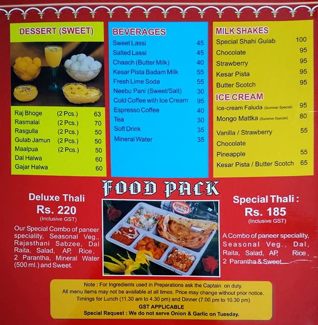 Menu at Kanji, Jaipur, 32