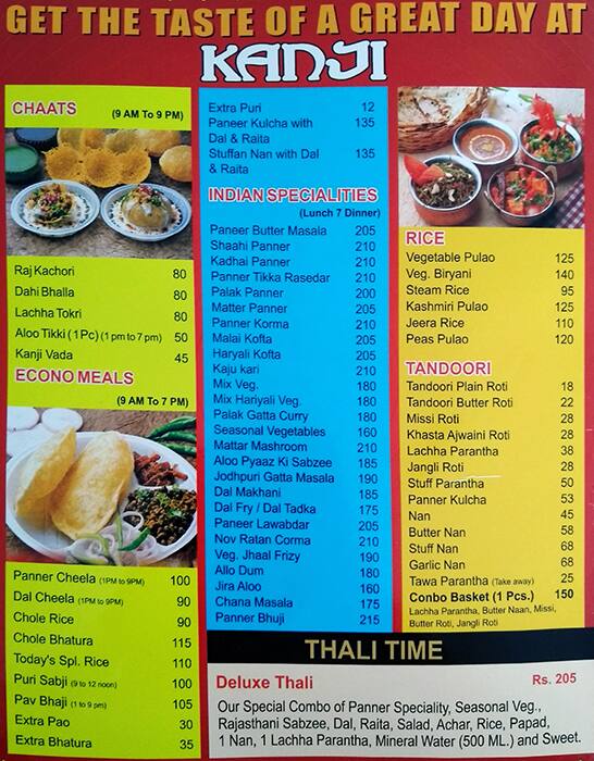 Menu at Kanji, Jaipur, 32