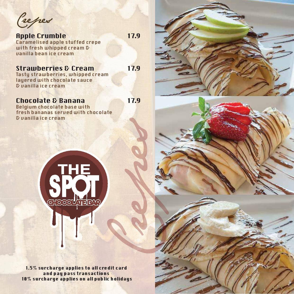 Menu at The Spot restaurant, Liverpool, 333A Macquarie St