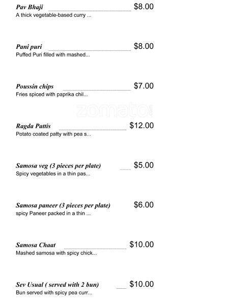 Menu at Authentic India restaurant, Darch