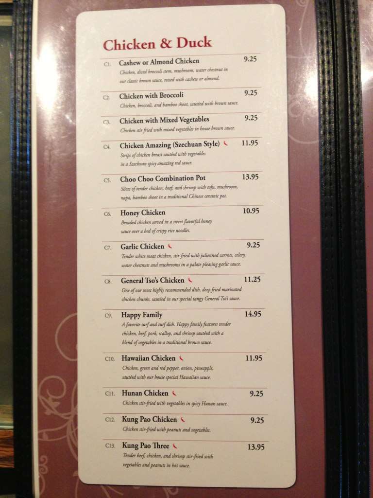 Menu at Bambu Asian Restaurant, Houghton