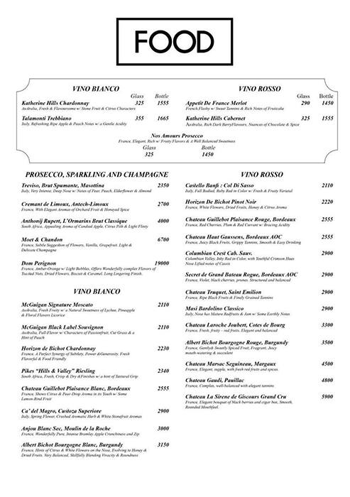 Menu at FOO'D by Davide Oldani restaurant, Taguig