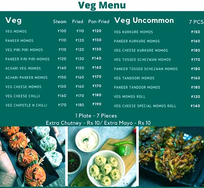 Menu at 7sis momos and more, Mumbai