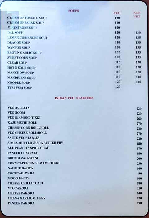 Menu of Sonali Family Restaurant Bhandar, Kalyan, Thane