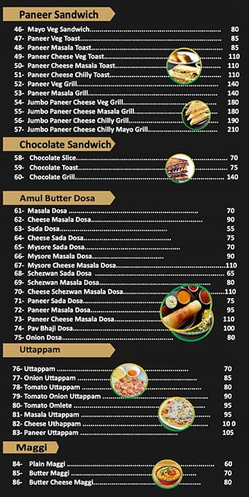 Menu of Chaudhary Fast Food, Marine Lines, Mumbai